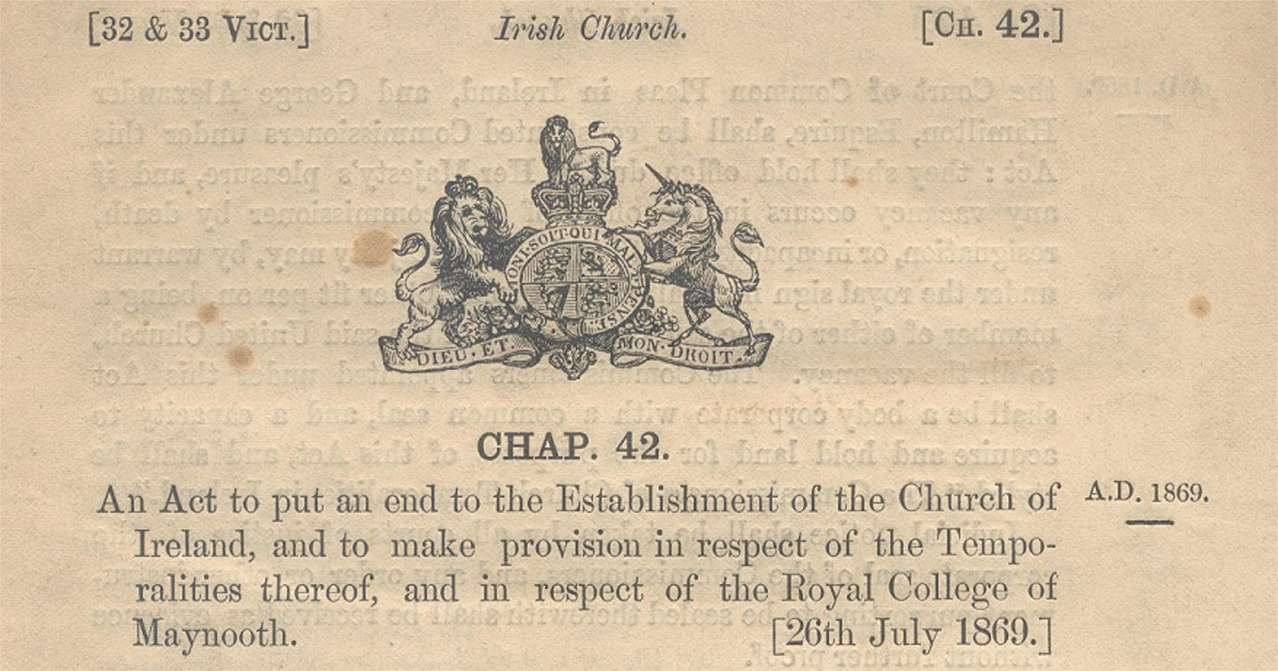 Disestablishment as covered in the ‘Gazette’ - Church of Ireland - A ...
